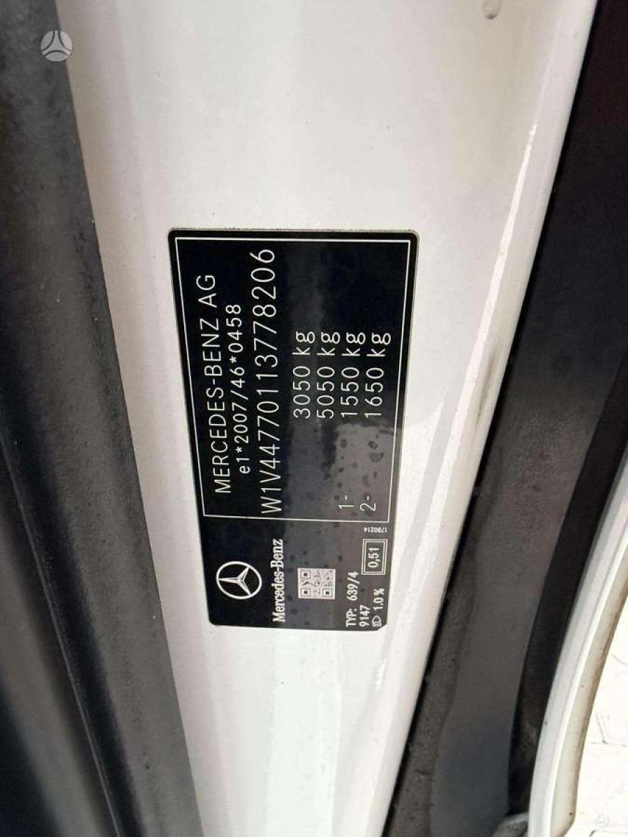White Mercedes-Benz Vito 2020 in Vilnius, with an engine capacity of 1.95 L and mileage of 323 thousand km for 16150 €, photo 32 on AUTOMOTO.COM.LV