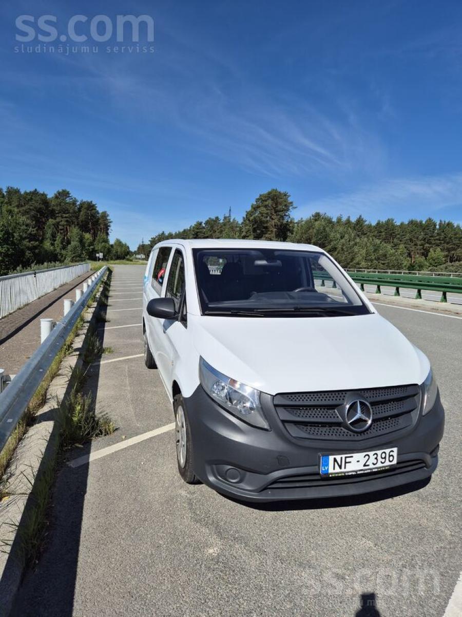 White Mercedes-Benz Vito 2016 in Riga, with an engine capacity of 1.60 L and mileage of 156 thousand km for 8600 €, photo 1 on AUTOMOTO.COM.LV