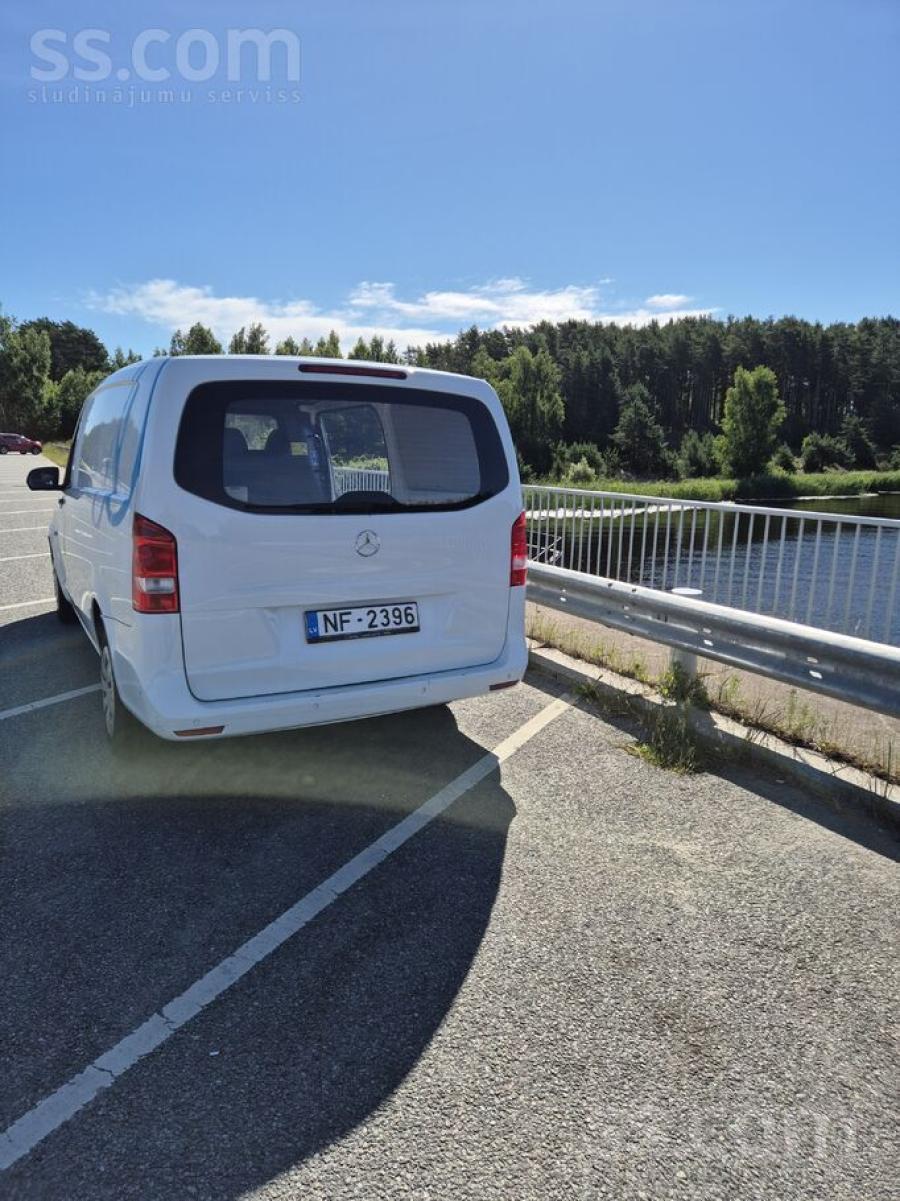 White Mercedes-Benz Vito 2016 in Riga, with an engine capacity of 1.60 L and mileage of 156 thousand km for 8600 €, photo 4 on AUTOMOTO.COM.LV
