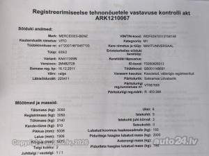 Balts Mercedes-Benz Vito 2011 Tartu, ar dzinēja tilpumu 2.10 L un nobraukumu 220 tūkst. km par 10490 €, foto 13 vietnē AUTOMOTO.COM.LV