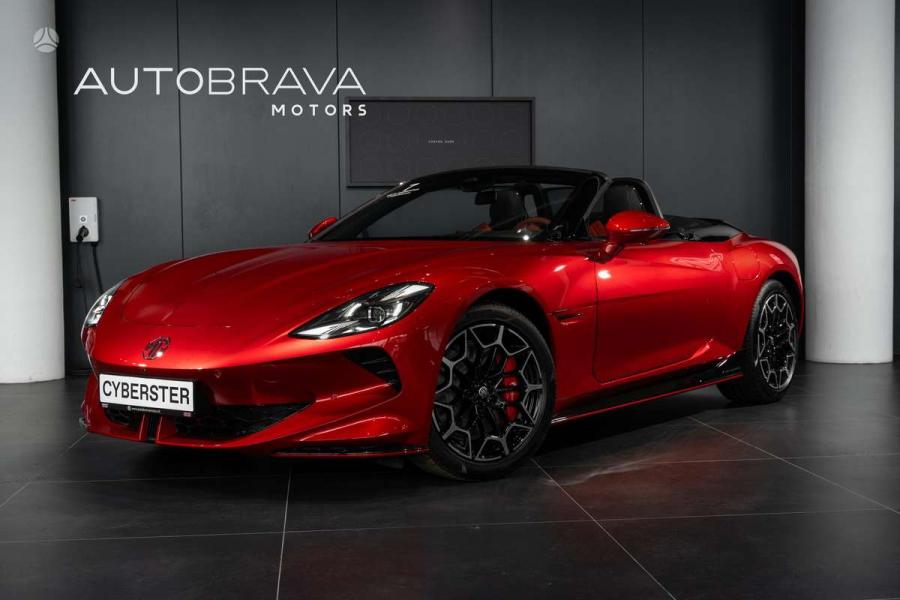 Red MG Cyberster 2026 in Vilnius, with an engine capacity of 0.00 L and mileage of 0 thousand km for 65930 €, photo 3 on AUTOMOTO.COM.LV
