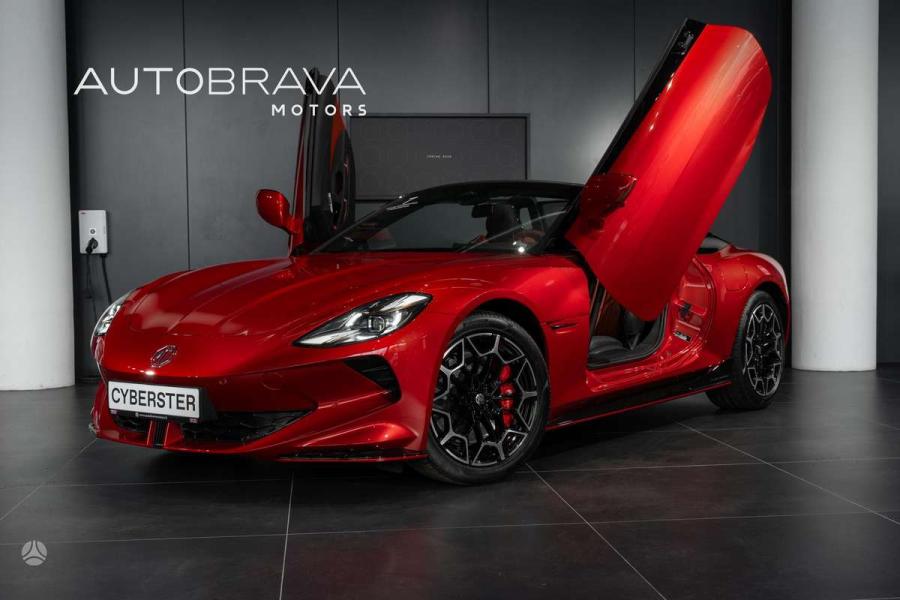 Red MG Cyberster 2026 in Vilnius, with an engine capacity of 0.00 L and mileage of 0 thousand km for 65930 €, photo 4 on AUTOMOTO.COM.LV