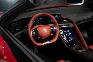 Red MG Cyberster 2026 in Vilnius, with an engine capacity of 0.00 L and mileage of 0 thousand km for 65930 €, photo 17 on AUTOMOTO.COM.LV