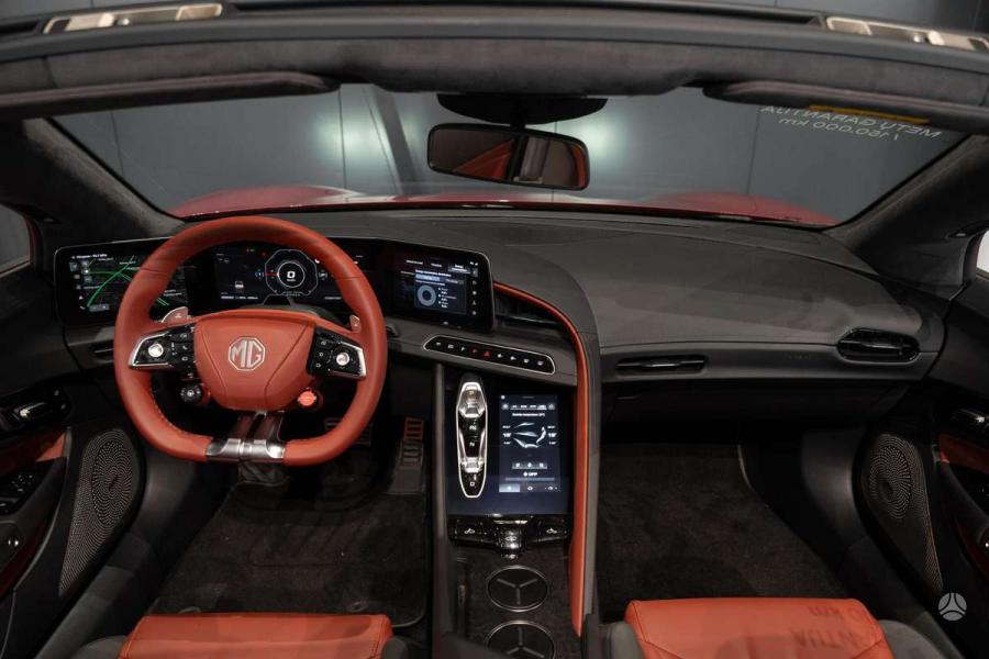 Red MG Cyberster 2026 in Vilnius, with an engine capacity of 0.00 L and mileage of 0 thousand km for 65930 €, photo 18 on AUTOMOTO.COM.LV