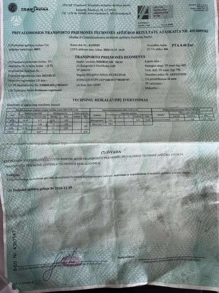 Blue Microcar Mgo 2023 in Salcininkai, with an engine capacity of 0.48 L and mileage of 27 thousand km for 7850 €, photo 22 on AUTOMOTO.COM.LV