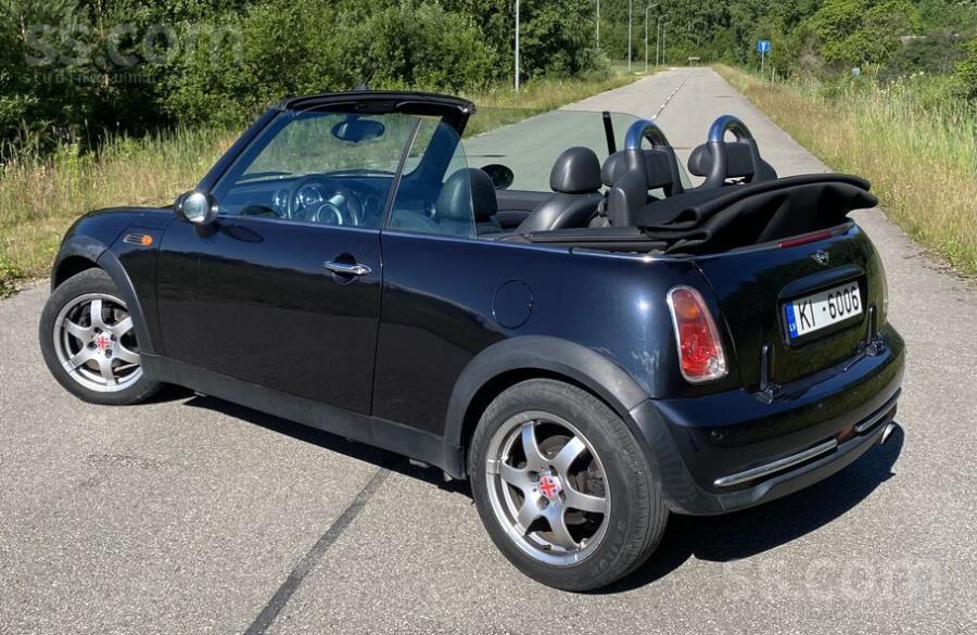 Black MINI Cabrio 2007 in Tukums, with an engine capacity of 1.60 L and mileage of 228 thousand km for 3690 €, photo 5 on AUTOMOTO.COM.LV