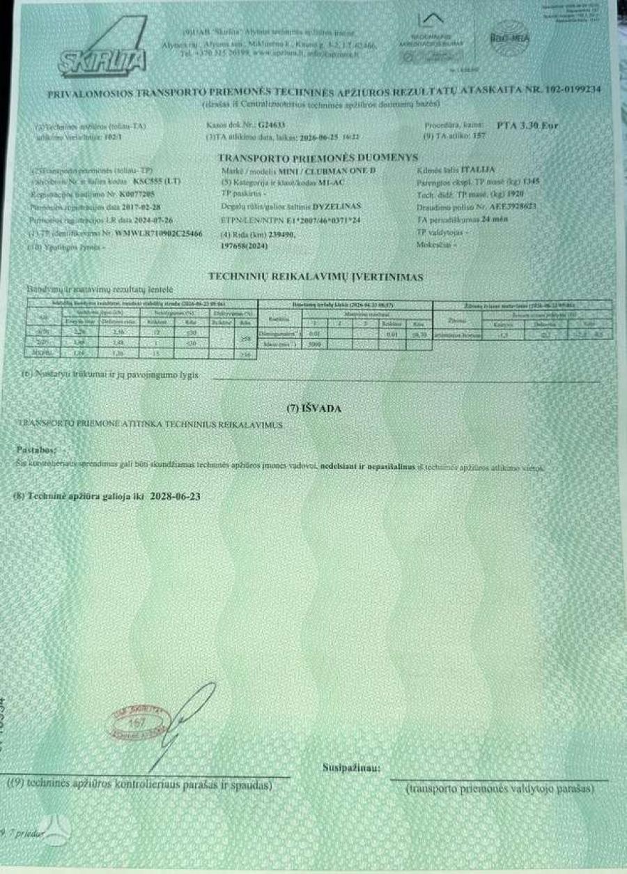 Синий Мини Клабмен 2017 в Вильнюс, объемом двигателя 1.50 л и пробегом 244 тыс. км за 8800 €, фото 20 на AUTOMOTO.COM.LV