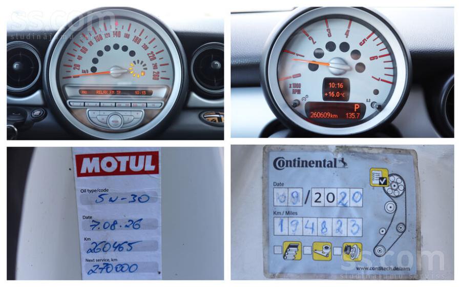 MINI Clubman 2009 in Riga, with an engine capacity of 1.60 L and mileage of 261 thousand km for 4450 €, photo 36 on AUTOMOTO.COM.LV