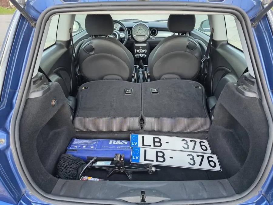 Blue MINI Cooper 2007 in Ventspils, with an engine capacity of 1.60 L and mileage of 137 thousand km for 3100 €, photo 26 on AUTOMOTO.COM.LV