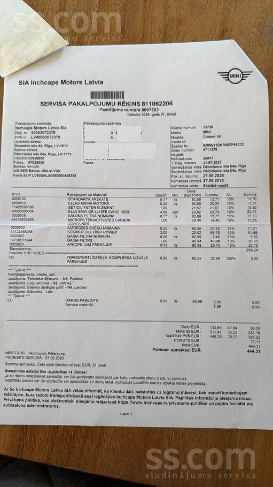 Зеленый Мини Купер 2021 в Рига, объемом двигателя 1.50 л и пробегом 47 тыс. км за 18750 €, фото 16 на AUTOMOTO.COM.LV
