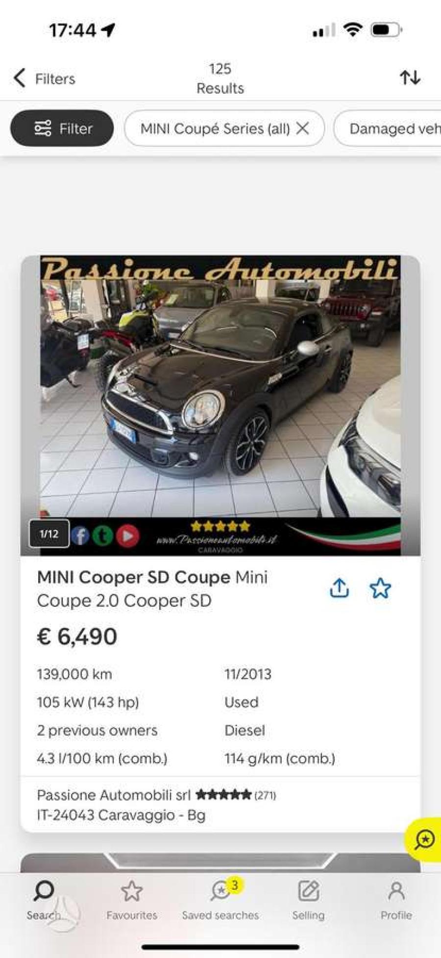 Melns MINI Cooper SD 2013 Kauņa, ar dzinēja tilpumu 2.00 L un nobraukumu 149 tūkst. km par 6500 €, foto 17 vietnē AUTOMOTO.COM.LV