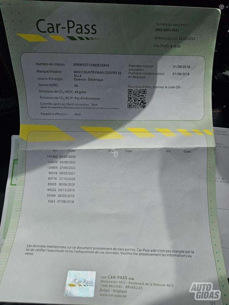 Черный Мини Кантримен 2018 в Шяуляй, объемом двигателя 1.50 л и пробегом 238 тыс. км за 12950 €, фото 36 на AUTOMOTO.COM.LV