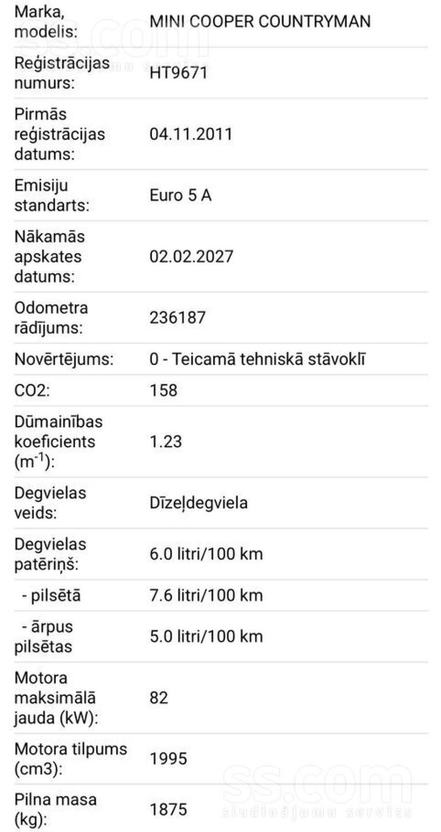 White MINI Countryman 2011 in Riga, with an engine capacity of 2.00 L and mileage of 239 thousand km for 5750 €, photo 28 on AUTOMOTO.COM.LV