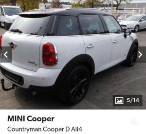 Balts MINI Countryman 2012 Kėdainiai, ar dzinēja tilpumu 1.60 L un nobraukumu 270 tūkst. km par 4900 €, foto 5 vietnē AUTOMOTO.COM.LV