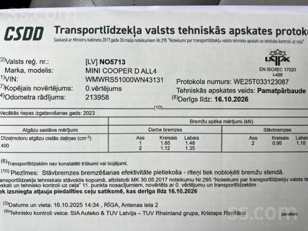 Black MINI Paceman 2014 in Riga, with an engine capacity of 1.60 L and mileage of 219 thousand km for 5500 €, photo 5 on AUTOMOTO.COM.LV