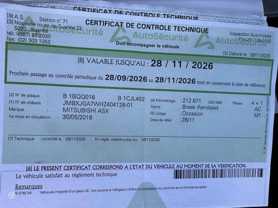 Pelēks Mitsubishi ASX 2018 Kauņa, ar dzinēja tilpumu 1.56 L un nobraukumu 220 tūkst. km par 8750 €, foto 30 vietnē AUTOMOTO.COM.LV