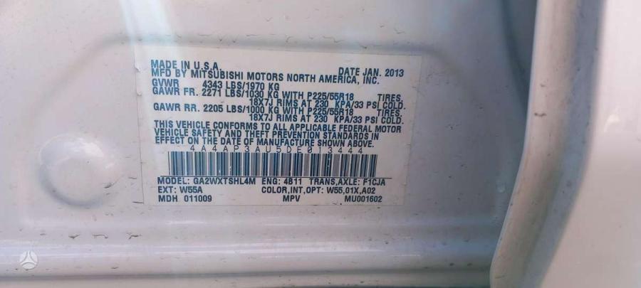 Balts Mitsubishi ASX 2013 Alīta, ar dzinēja tilpumu 2.00 L un nobraukumu 124 tūkst. km par 5800 €, foto 12 vietnē AUTOMOTO.COM.LV