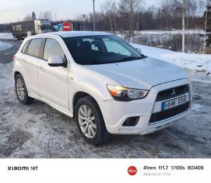 Balts Mitsubishi ASX 2014 Viļņa, ar dzinēja tilpumu 2.00 L un nobraukumu 130 tūkst. km par 4500 €, foto  vietnē AUTOMOTO.COM.LV