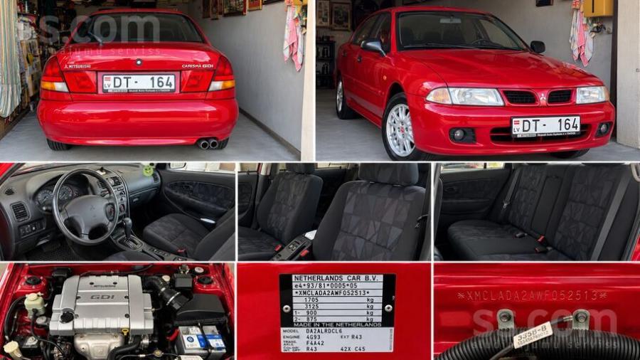 Sarkans Mitsubishi Carisma 1998 Rīga, ar dzinēja tilpumu 1.80 L un nobraukumu 42 tūkst. km par 10000 €, foto 3 vietnē AUTOMOTO.COM.LV