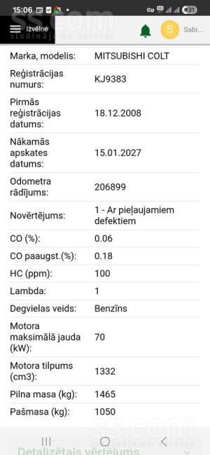Черный Мицубиси Кольт 2008 в Рига, объемом двигателя 1.30 л и пробегом 0 тыс. км за 1750 €, фото 35 на AUTOMOTO.COM.LV