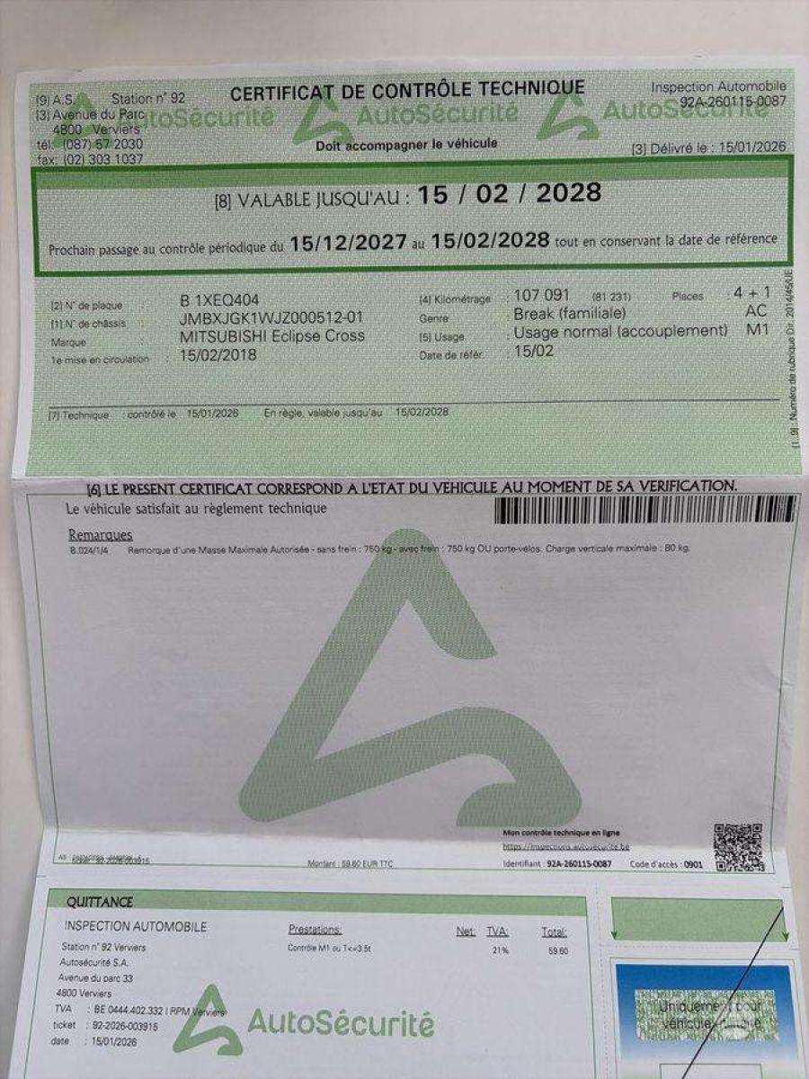 Black Mitsubishi Eclipse Cross 2018 in Klaipeda, with an engine capacity of 1.50 L and mileage of 113 thousand km for 13999 €, photo 10 on AUTOMOTO.COM.LV