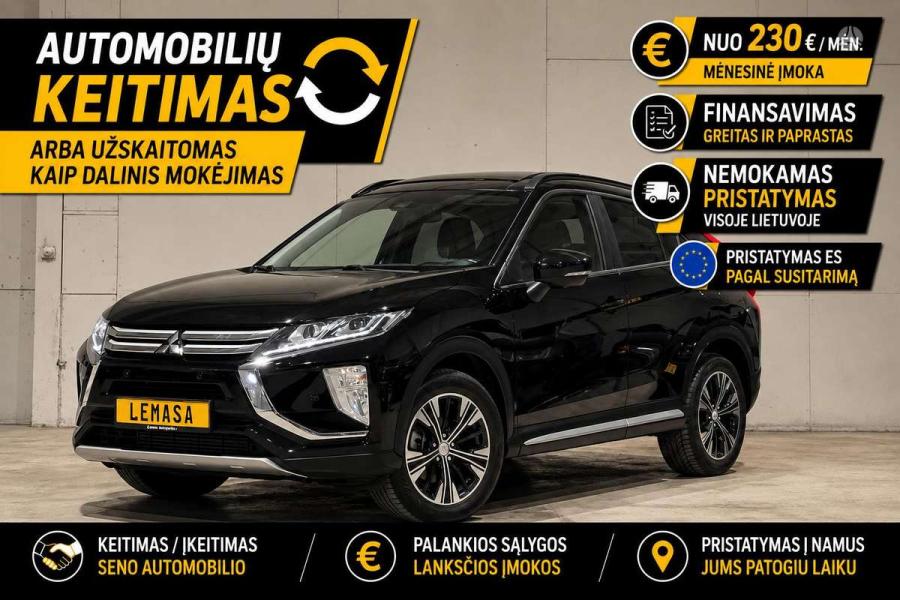 Melns Mitsubishi Eclipse Cross 2018 Klaipėda, ar dzinēja tilpumu 1.50 L un nobraukumu 113 tūkst. km par 13999 €, foto 1 vietnē AUTOMOTO.COM.LV