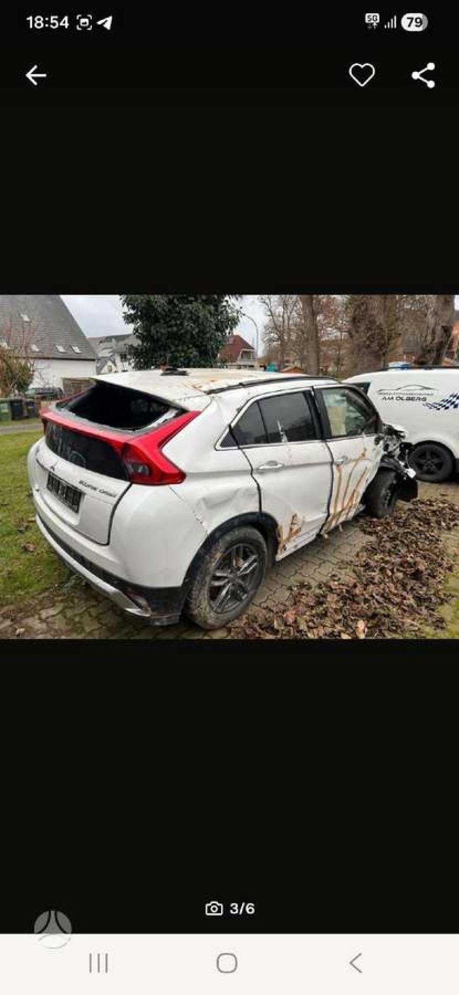 White Mitsubishi Eclipse Cross 2018 in Klaipeda, with an engine capacity of 0.00 L and mileage of 73 thousand km for 3700 €, photo 3 on AUTOMOTO.COM.LV