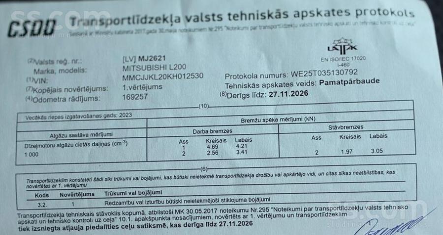 Серый Мицубиси Л 200 2019 в Кулдига, объемом двигателя 2.40 л и пробегом 171 тыс. км за 17990 €, фото 31 на AUTOMOTO.COM.LV