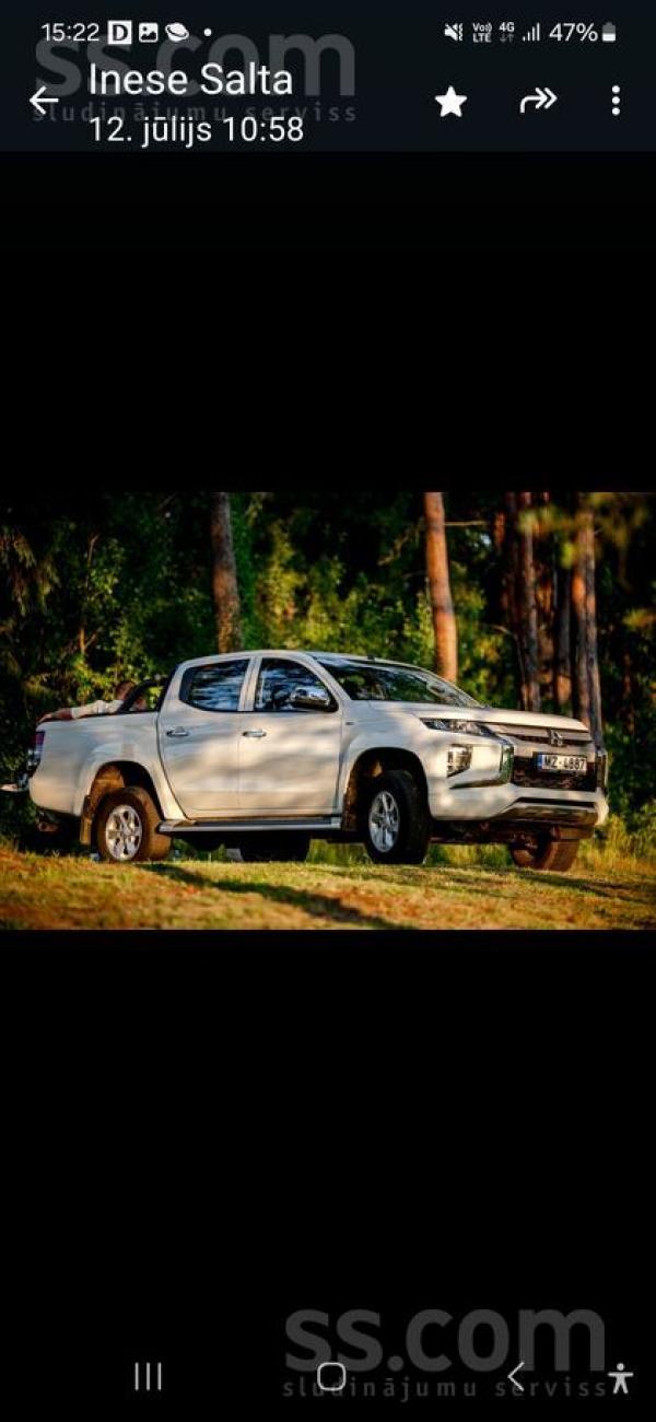 White Mitsubishi l-200 2021 in Saldus, with an engine capacity of 2.30 L and mileage of 134 thousand km for 19900 €, photo 9 on AUTOMOTO.COM.LV