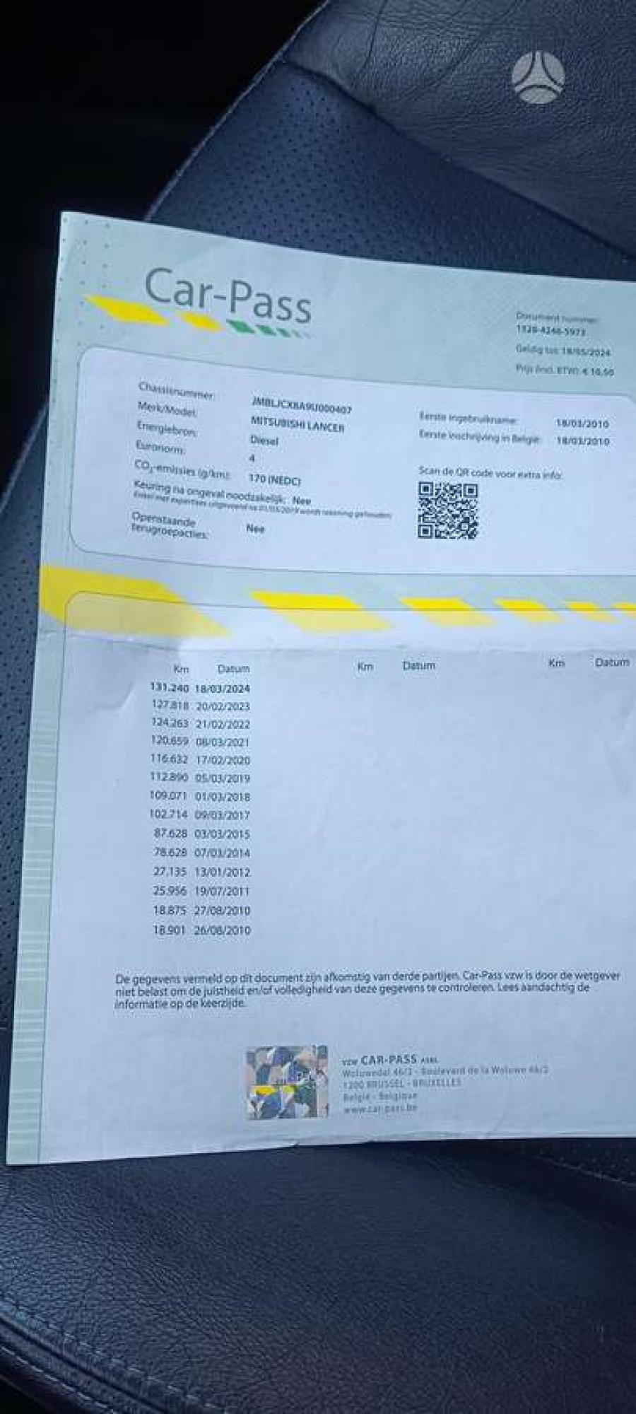 Черный Мицубиси Лансер 2010 в Пакруойис, объемом двигателя 1.97 л и пробегом 144 тыс. км за 3000 €, фото 31 на AUTOMOTO.COM.LV