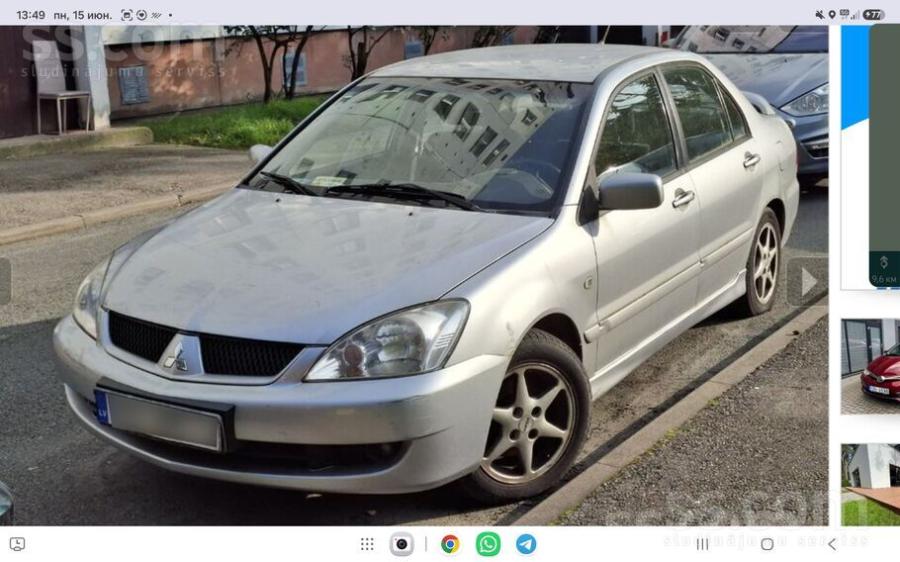 Mitsubishi Lancer 2005 in Riga, with an engine capacity of 1.60 L and mileage of 179 thousand km for 600 €, photo 1 on AUTOMOTO.COM.LV