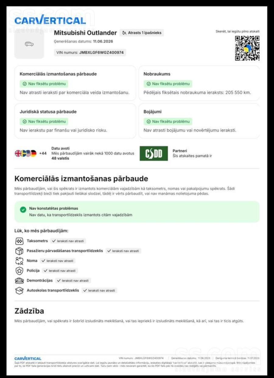 Black Mitsubishi Outlander 2015 in Riga, with an engine capacity of 2.30 L and mileage of 209 thousand km for 10500 €, photo 18 on AUTOMOTO.COM.LV