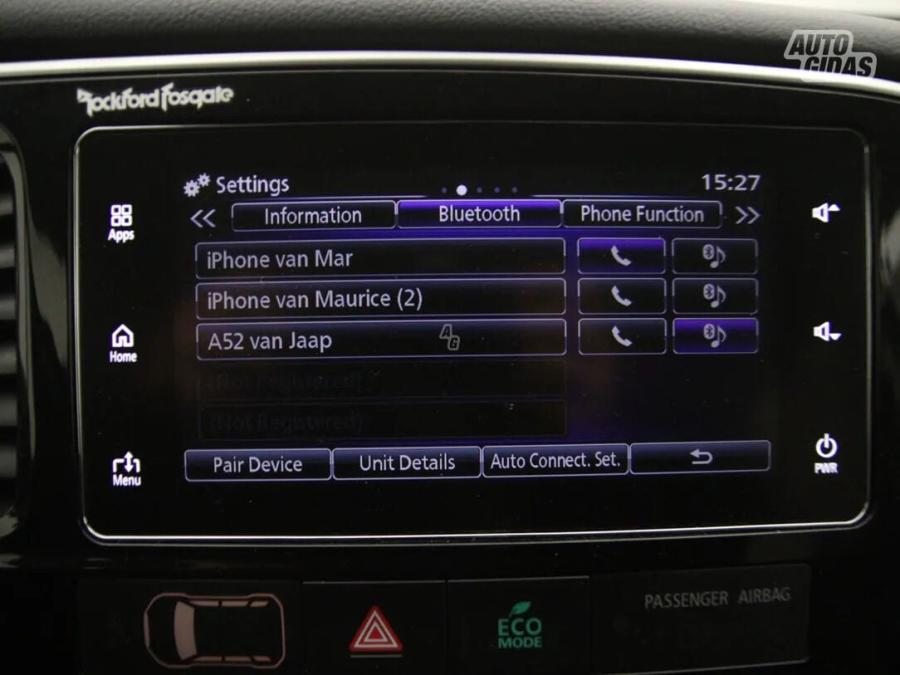 Black Mitsubishi Outlander 2016 in Vilnius, with an engine capacity of 2.00 L and mileage of 186 thousand km for 14799 €, photo 24 on AUTOMOTO.COM.LV
