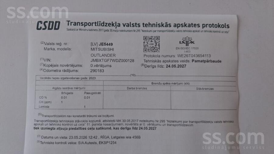 Pelēks Mitsubishi Outlander 2013 Rīga, ar dzinēja tilpumu 2.00 L un nobraukumu 290 tūkst. km par 5590 €, foto 36 vietnē AUTOMOTO.COM.LV