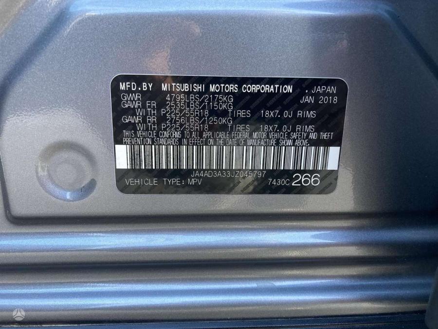 Pelēks Mitsubishi Outlander 2018 Šauļi, ar dzinēja tilpumu 2.36 L un nobraukumu 170 tūkst. km par 12005 €, foto 19 vietnē AUTOMOTO.COM.LV