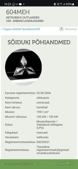 Серый Мицубиси Аутлендер 2004 в Таллин, объемом двигателя 2.00 л и пробегом 300 тыс. км за 699 €, фото 8 на AUTOMOTO.COM.LV