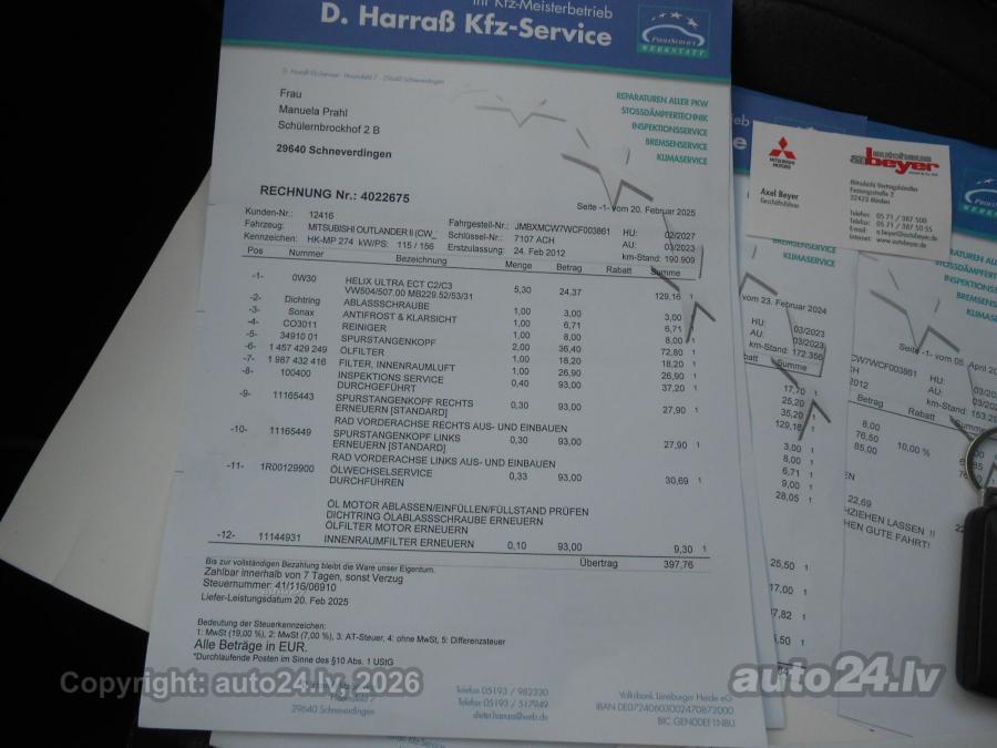Mitsubishi Outlander 2012 in Viljandi, with an engine capacity of 2.20 L and mileage of 213 thousand km for 7990 €, photo 19 on AUTOMOTO.COM.LV