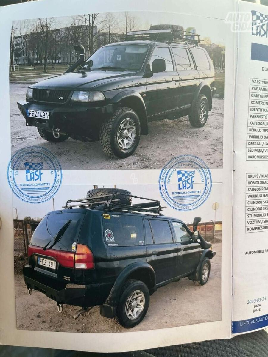 Melns Mitsubishi Pajero Sport 1999 Viļņa, ar dzinēja tilpumu 3.00 L un nobraukumu 308 tūkst. km par 4000 €, foto 8 vietnē AUTOMOTO.COM.LV