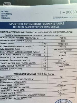Melns Mitsubishi Pajero Sport 1999 Viļņa, ar dzinēja tilpumu 3.00 L un nobraukumu 308 tūkst. km par 4000 €, foto 9 vietnē AUTOMOTO.COM.LV