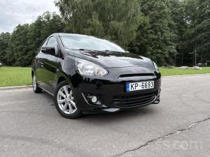Black Mitsubishi Space Star 2015 in Riga, with an engine capacity of 1.20 L and mileage of 75 thousand km for 4100 €, photo  on AUTOMOTO.COM.LV