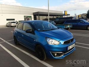 Zils Mitsubishi Space Star 2017 Ogre, ar dzinēja tilpumu 1.20 L un nobraukumu 126 tūkst. km par 4500 €, foto  vietnē AUTOMOTO.COM.LV