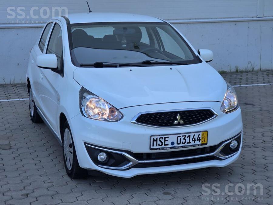 White Mitsubishi Space Star 2018 in Riga, with an engine capacity of 1.00 L and mileage of 90 thousand km for 5200 €, photo 4 on AUTOMOTO.COM.LV