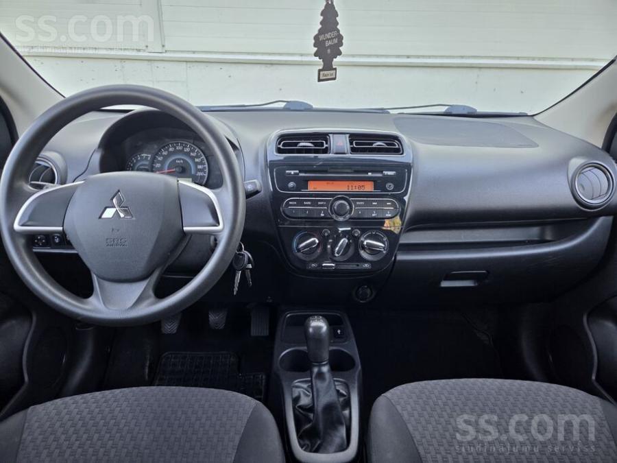 White Mitsubishi Space Star 2018 in Riga, with an engine capacity of 1.00 L and mileage of 90 thousand km for 5200 €, photo 30 on AUTOMOTO.COM.LV
