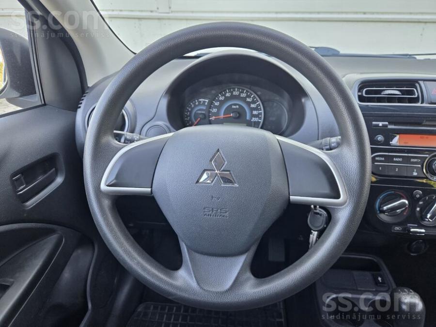 White Mitsubishi Space Star 2018 in Riga, with an engine capacity of 1.00 L and mileage of 90 thousand km for 5200 €, photo 32 on AUTOMOTO.COM.LV
