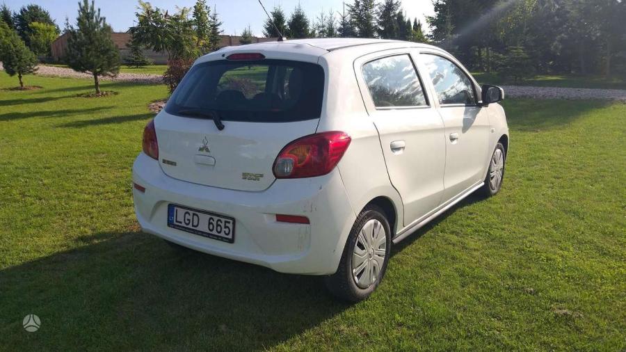 White Mitsubishi Space Star 2019 in Kaisiadorys, with an engine capacity of 1.00 L and mileage of 96 thousand km for 4200 €, photo 4 on AUTOMOTO.COM.LV
