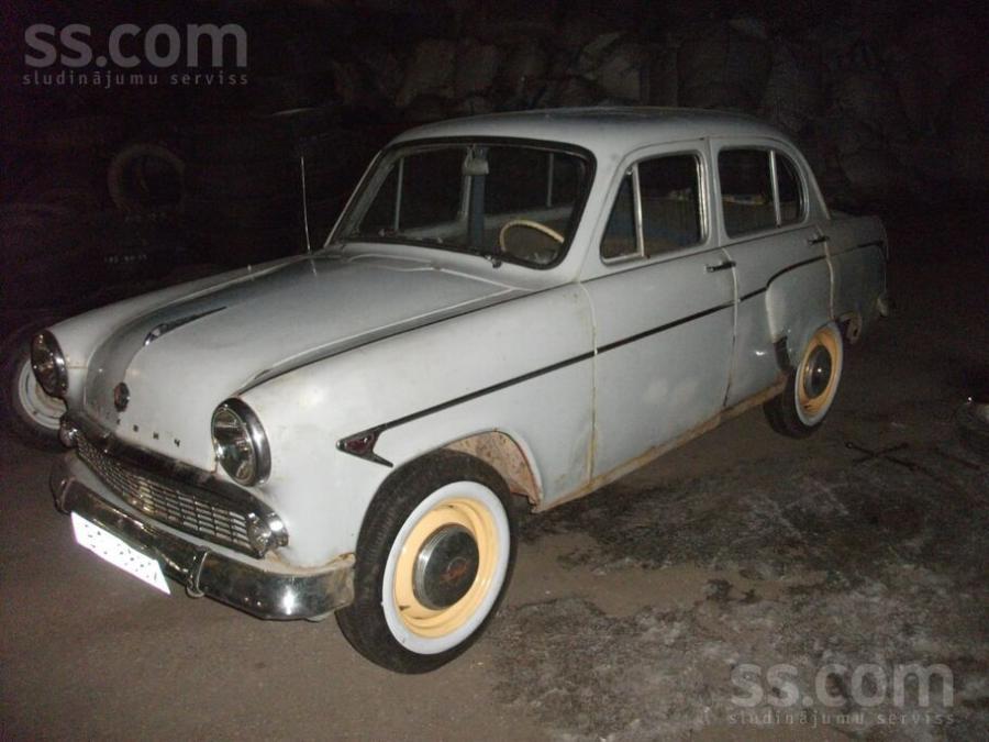 Pelēks Moskvych / AZLK 407 1963 Rīga, ar dzinēja tilpumu 1.20 L un nobraukumu 52 tūkst. km par 850 €, foto 3 vietnē AUTOMOTO.COM.LV