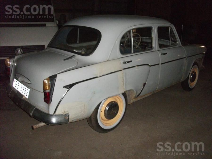 Pelēks Moskvych / AZLK 407 1963 Rīga, ar dzinēja tilpumu 1.20 L un nobraukumu 52 tūkst. km par 850 €, foto 5 vietnē AUTOMOTO.COM.LV