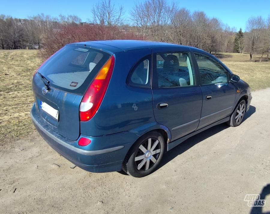 Blue Nissan Almera Tino 2003 in Vilnius, with an engine capacity of 1.80 L and mileage of 242 thousand km for 855 €, photo 4 on AUTOMOTO.COM.LV
