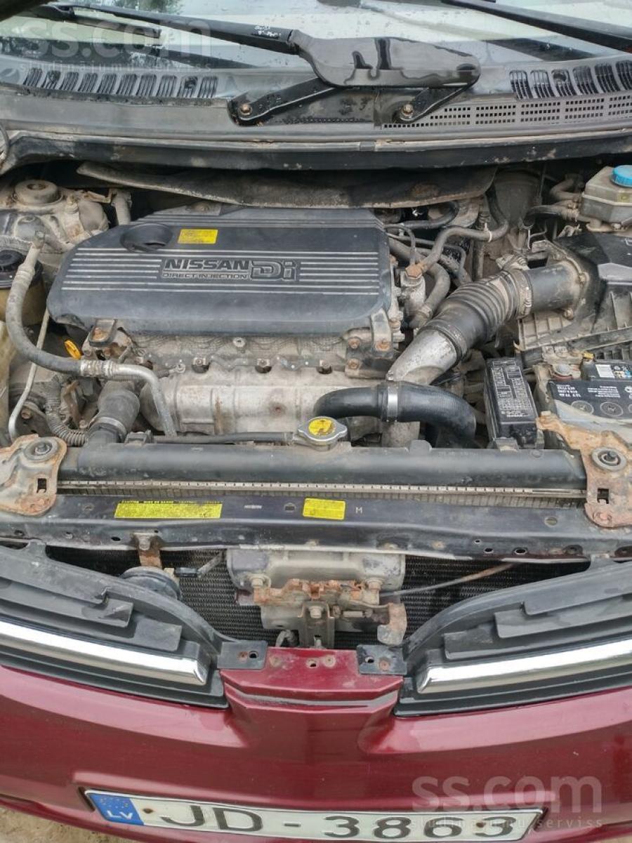 Red Nissan Almera Tino 2003 in Ogre, with an engine capacity of 2.20 L and mileage of 377 thousand km for 1100 €, photo 8 on AUTOMOTO.COM.LV