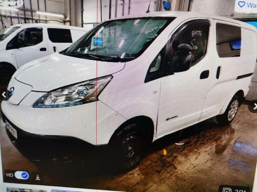 White Nissan e-NV200 2017 in Utena, with an engine capacity of 0.00 L and mileage of 108 thousand km for 2900 €, photo 2 on AUTOMOTO.COM.LV